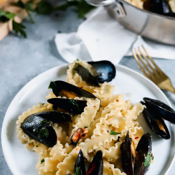 Easy Weeknight Pasta with Mussels - Seasoned and Salted