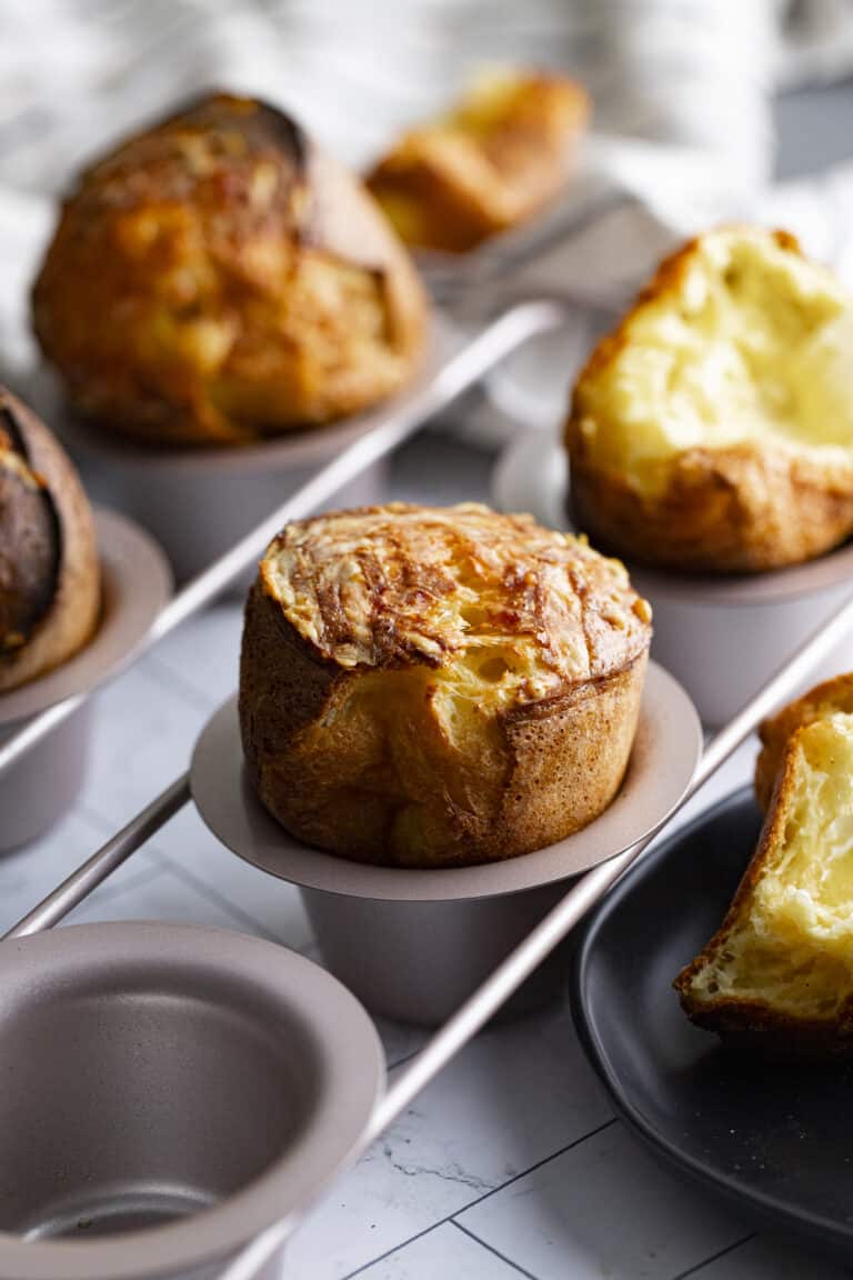 Gruyere Cheese Popover Recipe with Black Pepper - Seasoned and Salted