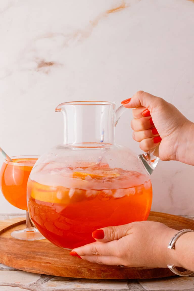 Italian Aperol Spritz Pitcher (Summer Batch Recipe) - Seasoned and Salted