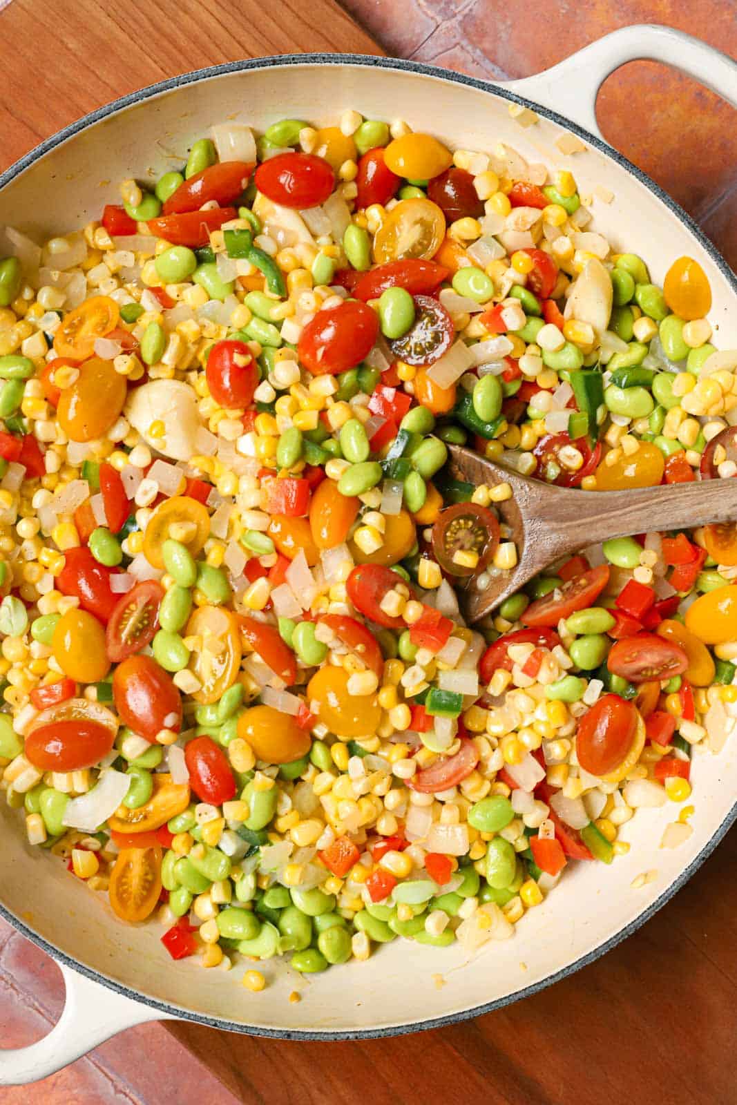 Easy Corn Succotash Recipe With Sweet Summer Corn - Seasoned and Salted