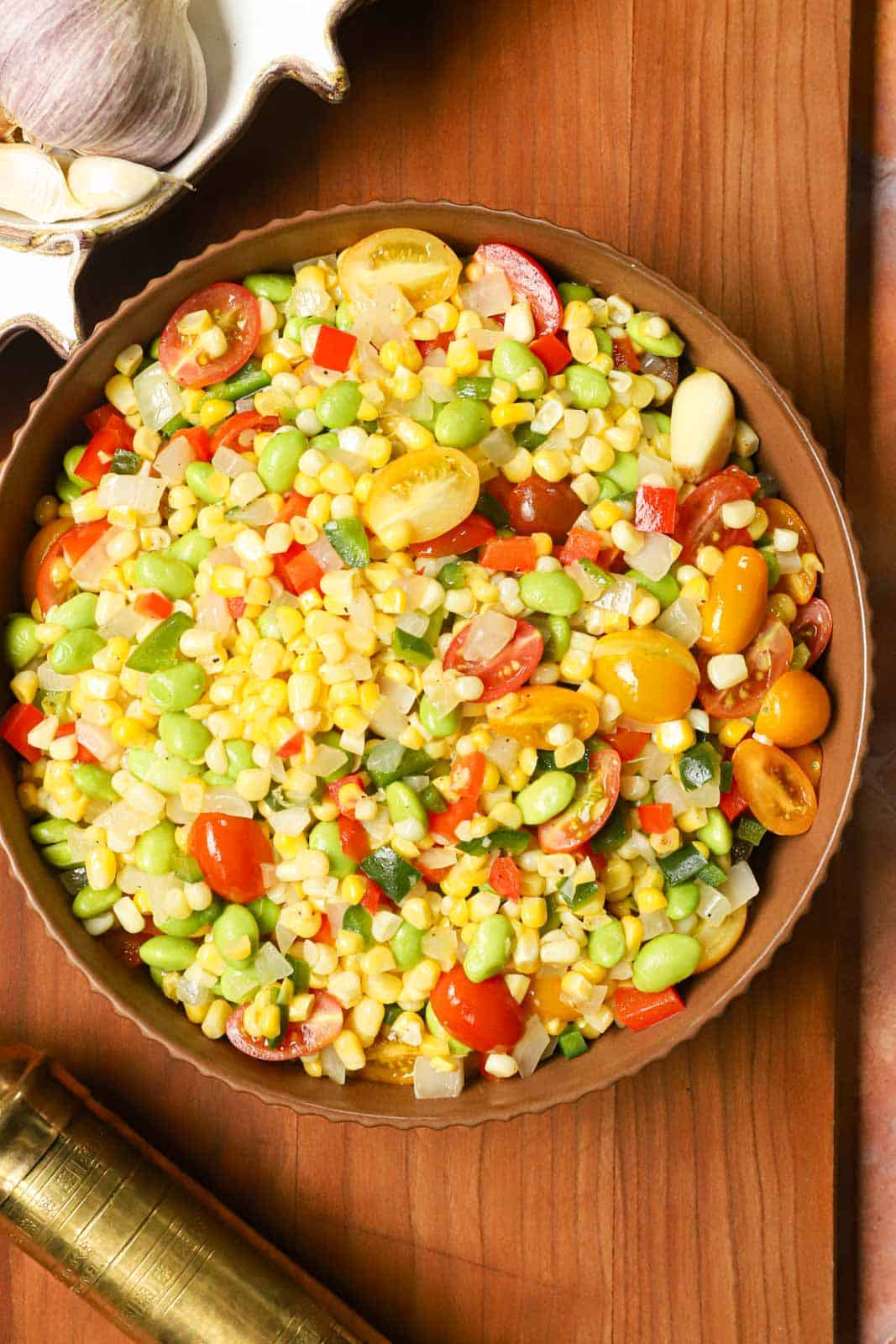 Easy Corn Succotash Recipe With Sweet Summer Corn - Seasoned and Salted