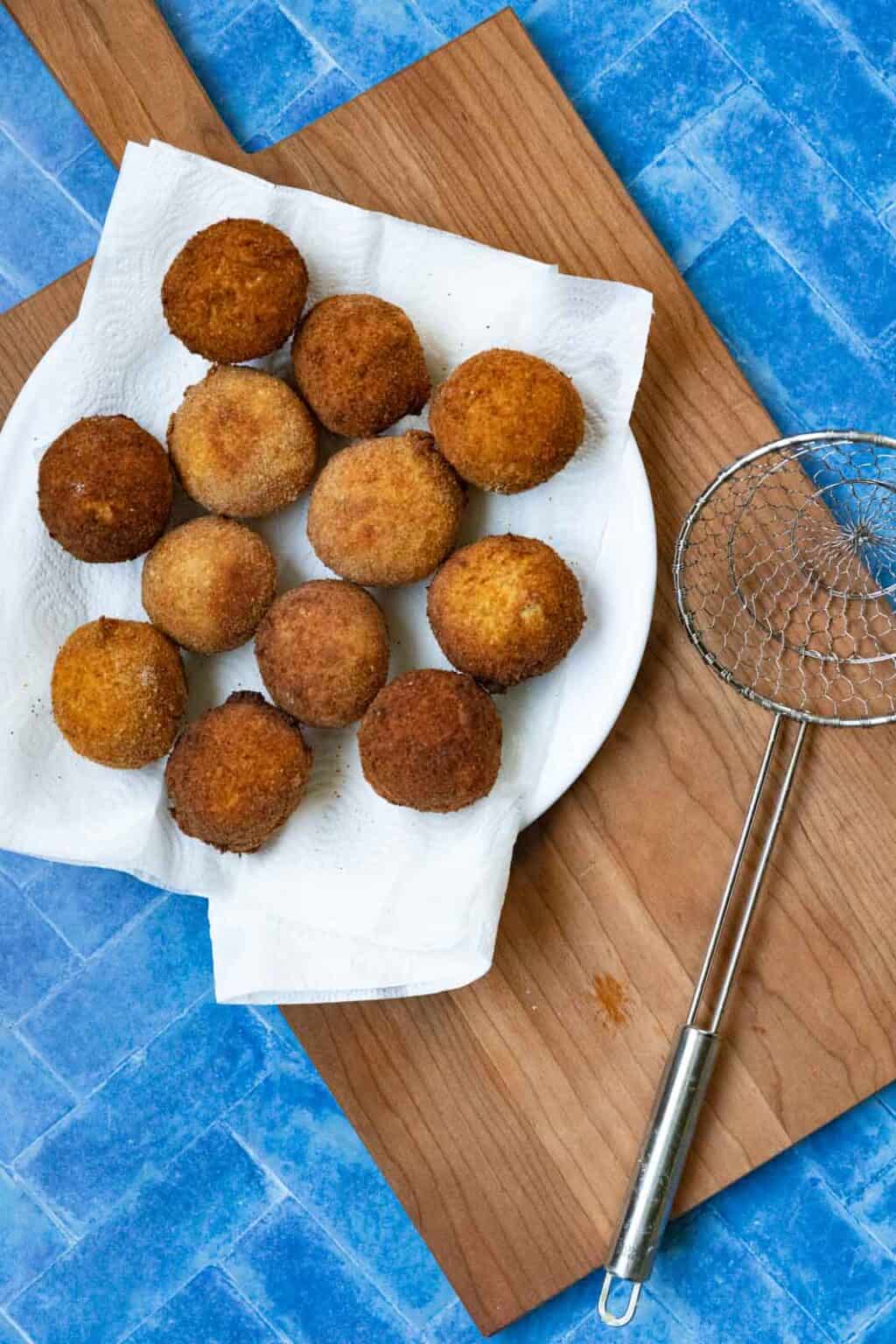 Crab Arancini Recipe (Fried Rice Balls with Crab) - Seasoned and Salted