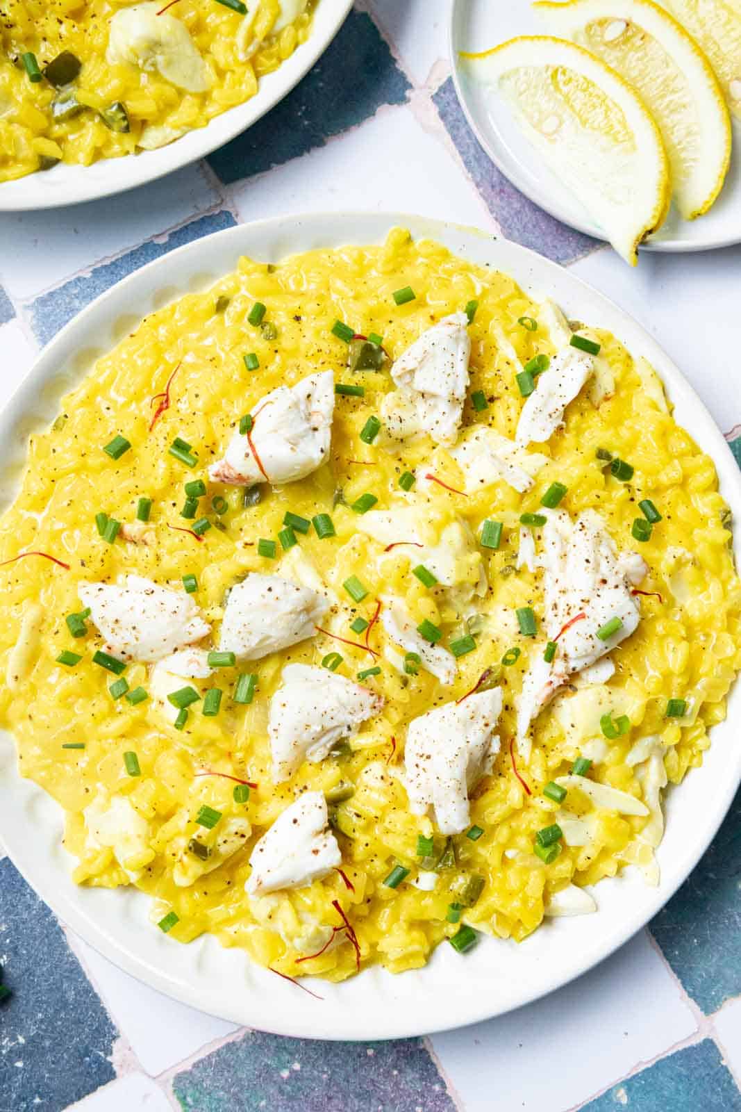 Creamy Crab Risotto with Saffron and Poblano (Lump Crab) - Seasoned and ...