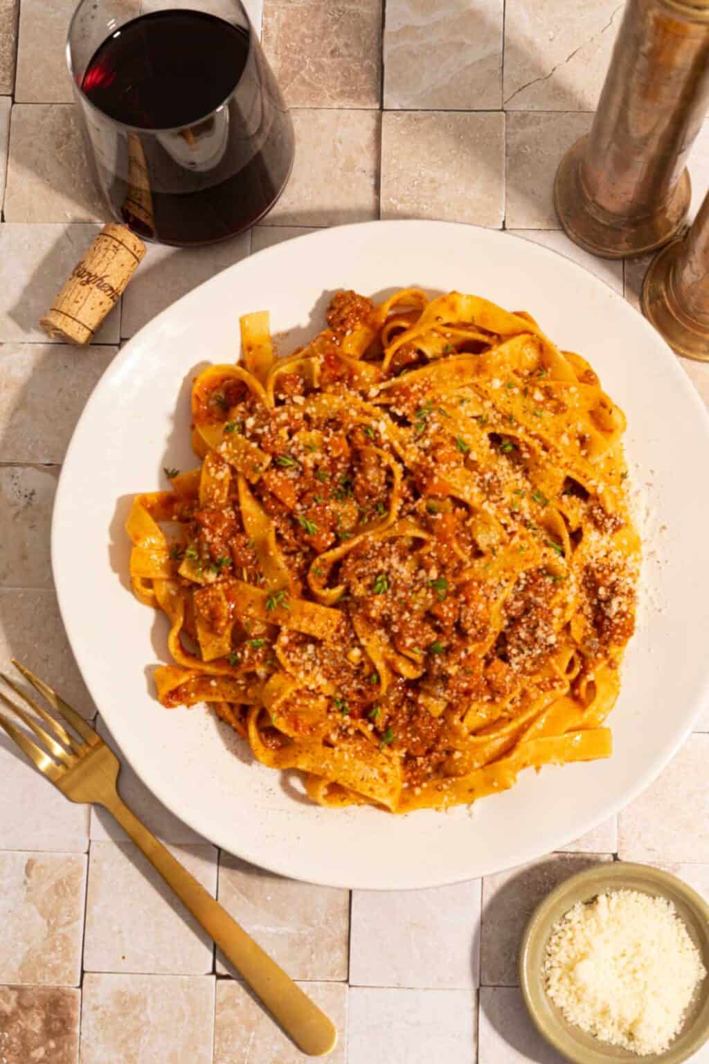 Creamy Tagliatelle al Ragu Recipe (Bolognese Ragù) - Seasoned and Salted