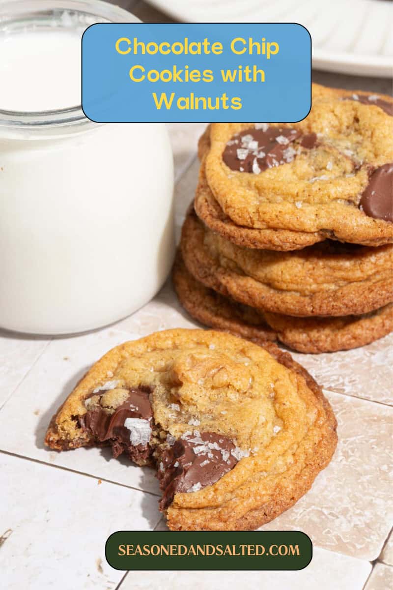 The Best Chocolate Chip Cookies with Walnuts Recipe - Seasoned and Salted