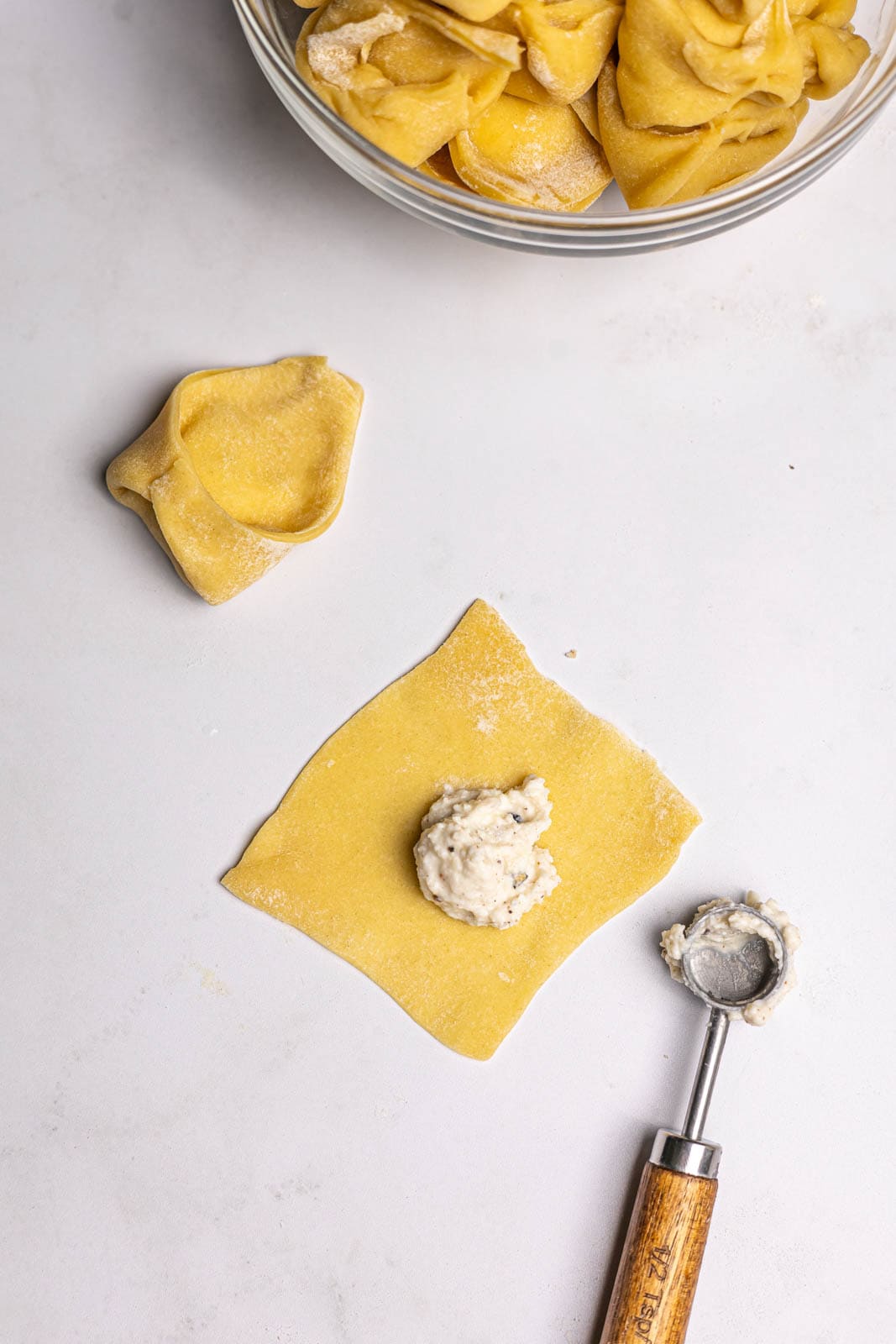 Easy Fresh Cheese Tortellini with Ricotta Filling - Seasoned and Salted