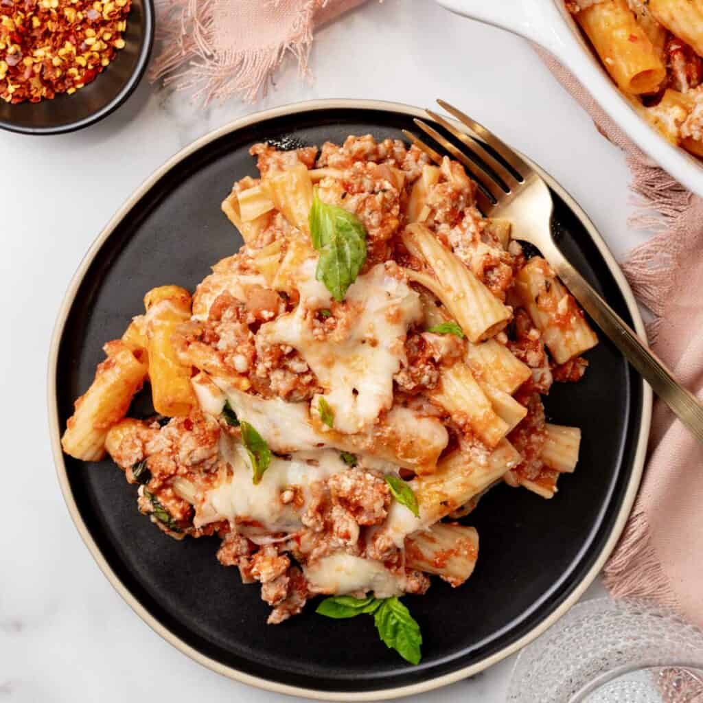 An Easy Rigatoni Al Forno (Baked Pasta Recipe) - Seasoned and Salted