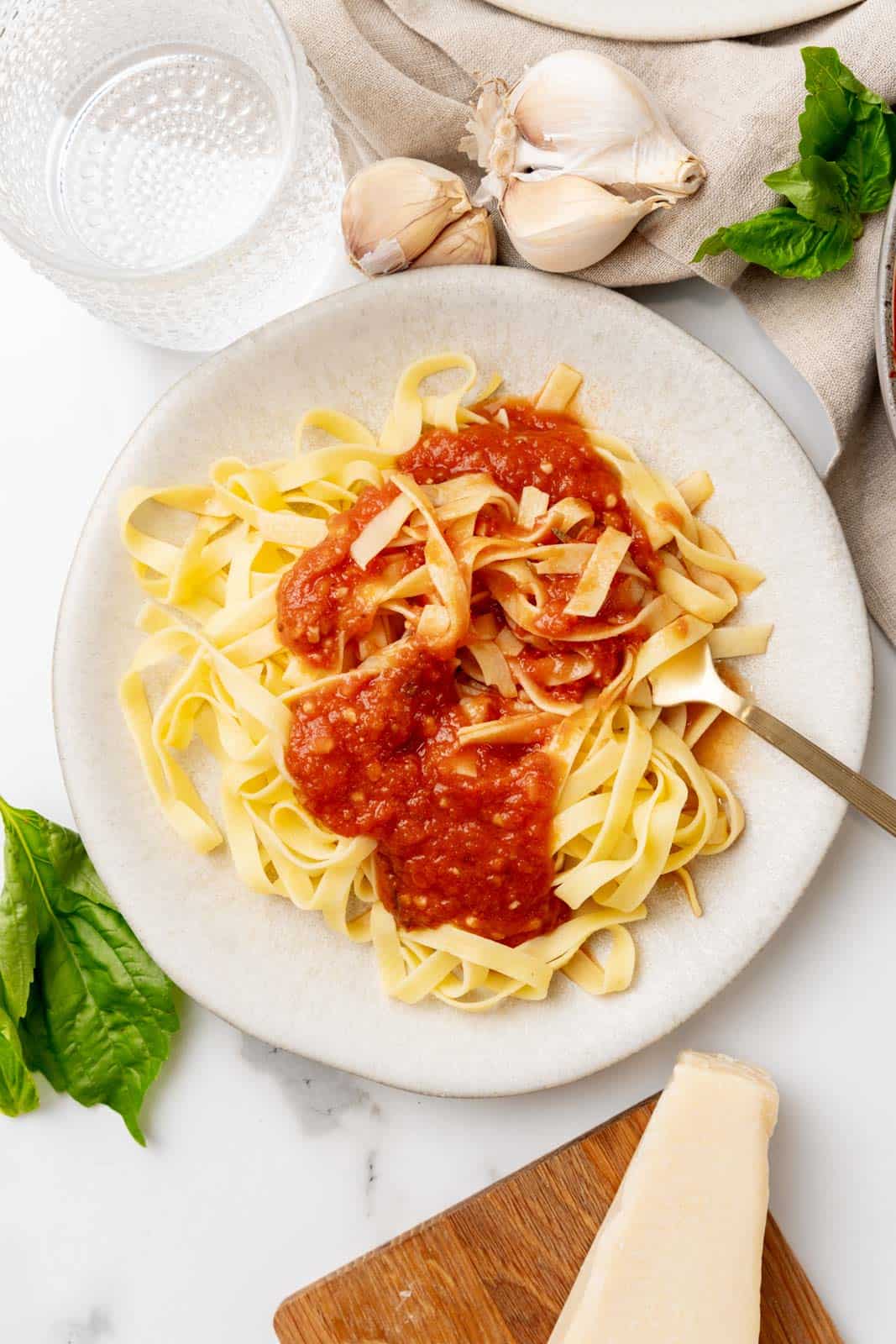 San Marzano Tomato Sauce (Easy Marinara Recipe) - Seasoned and Salted