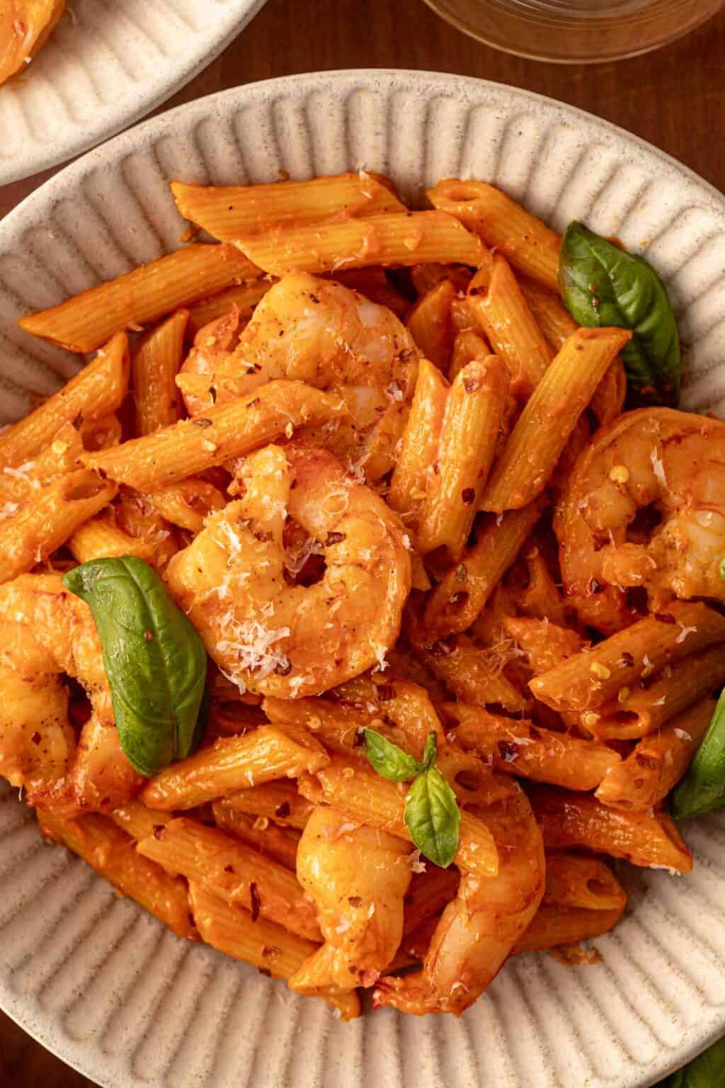 Creamy Shrimp Penne Alla Vodka (Shrimp Pasta Recipe) - Seasoned and Salted