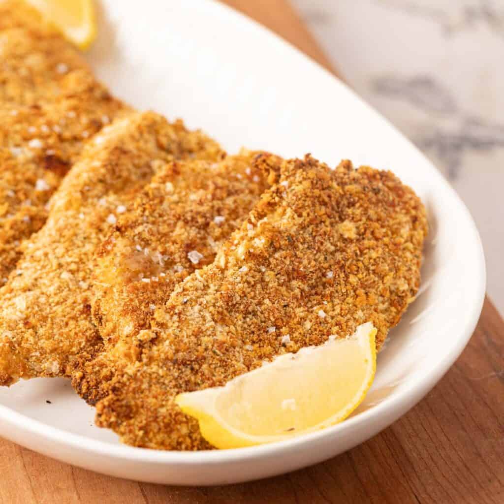 Easy Baked Chicken Cutlets (Crispy Oven Recipe) - Seasoned and Salted