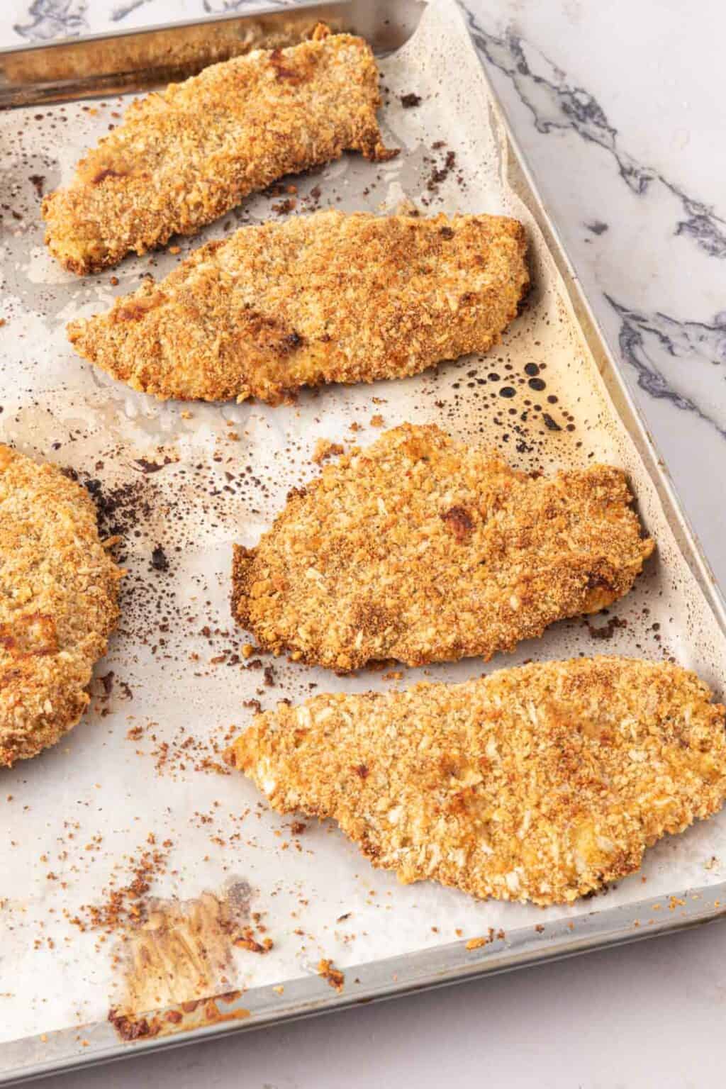 Easy Baked Chicken Cutlets (Crispy Oven Recipe) - Seasoned and Salted