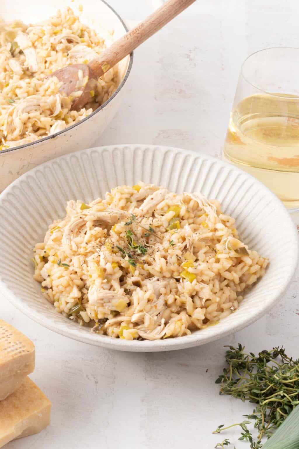 Creamy Chicken Leek Risotto (One Pot Dinner Recipe) - Seasoned and Salted