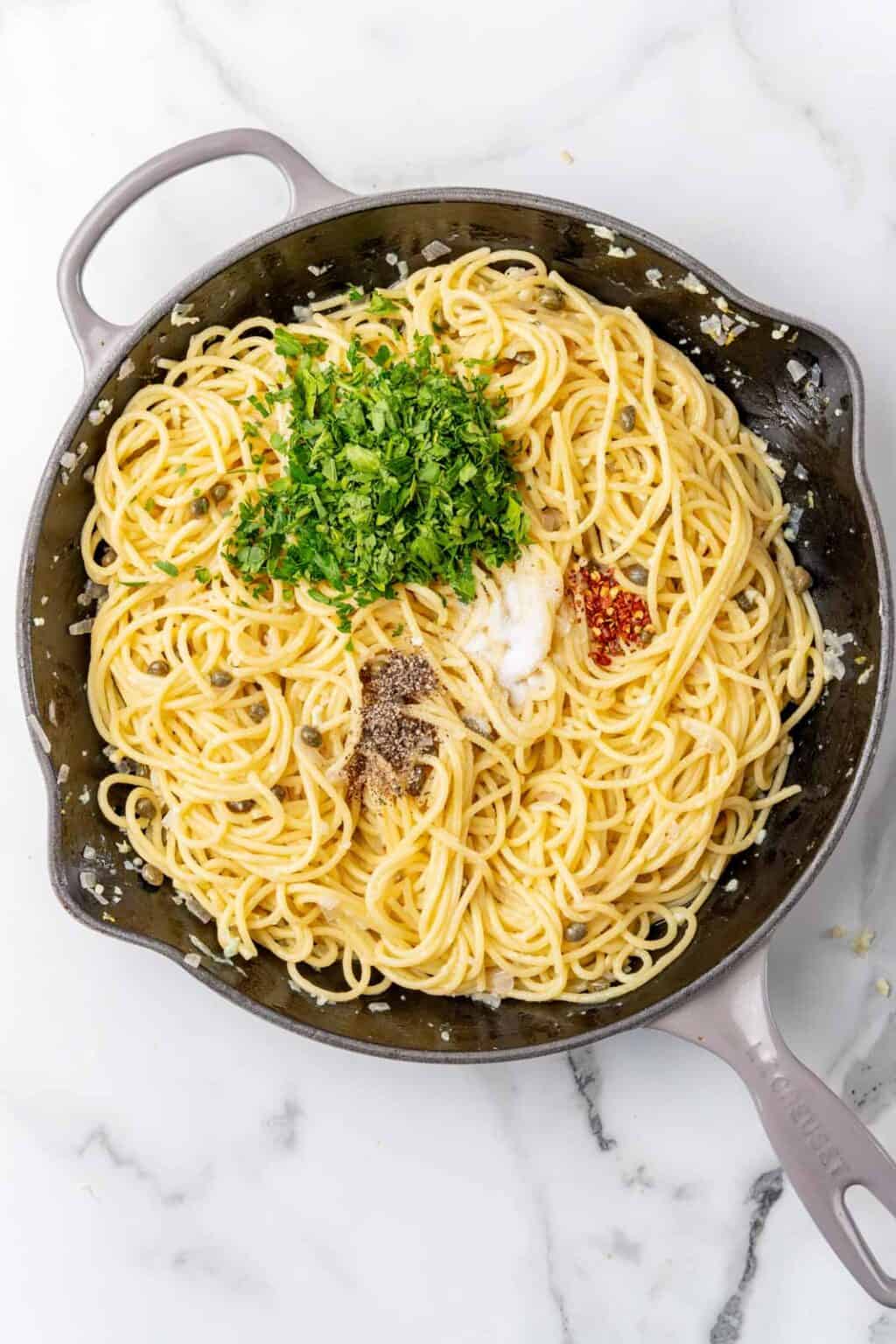 Easy Lemon Caper Pasta Recipe with Spaghetti and White Wine - Seasoned ...