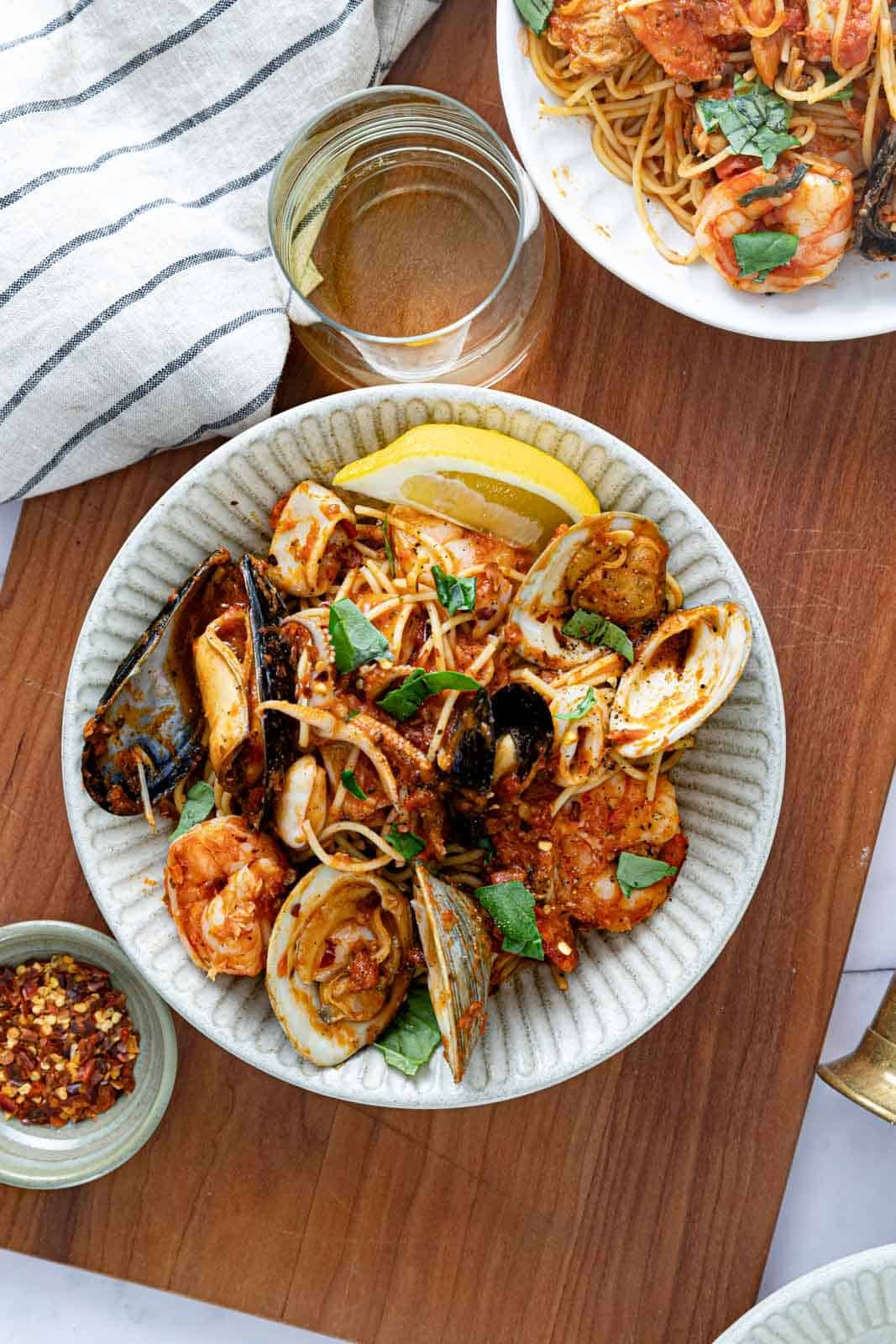 Frutti di Mare Pasta (Seafood Spaghetti Recipe) - Seasoned and Salted