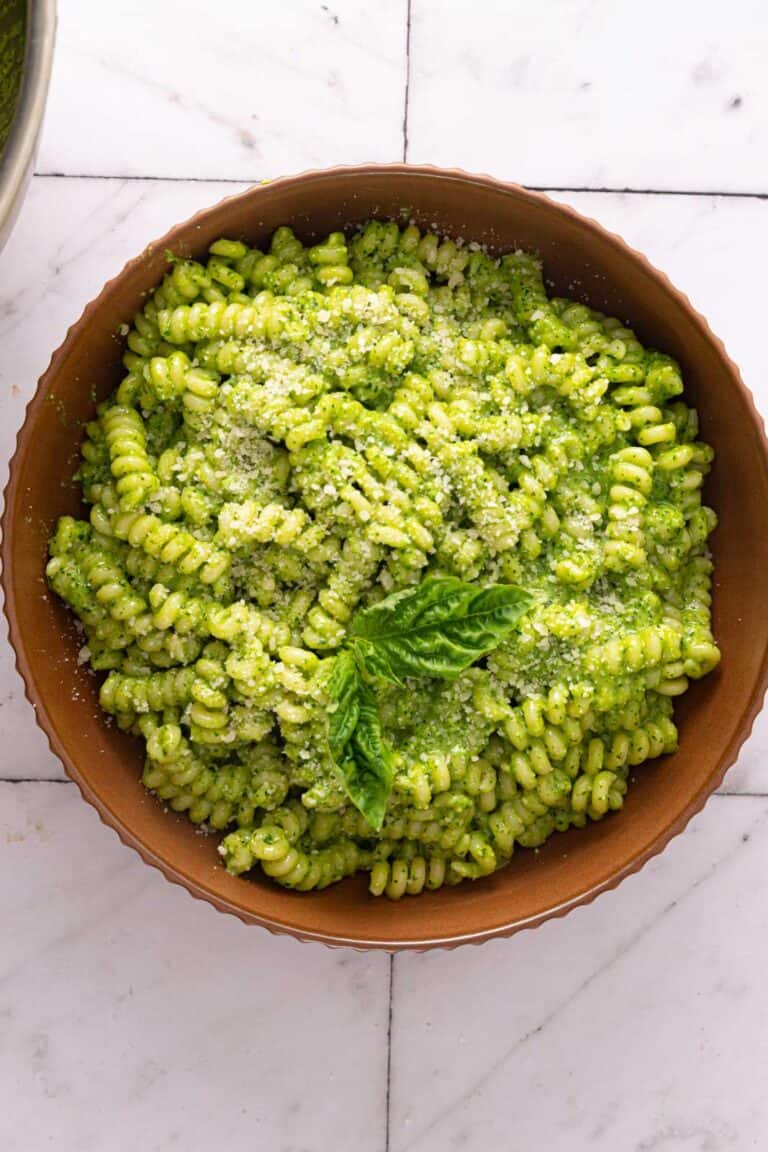 Fusilli al Pesto Recipe with Fresh Genovese Pesto - Seasoned and Salted