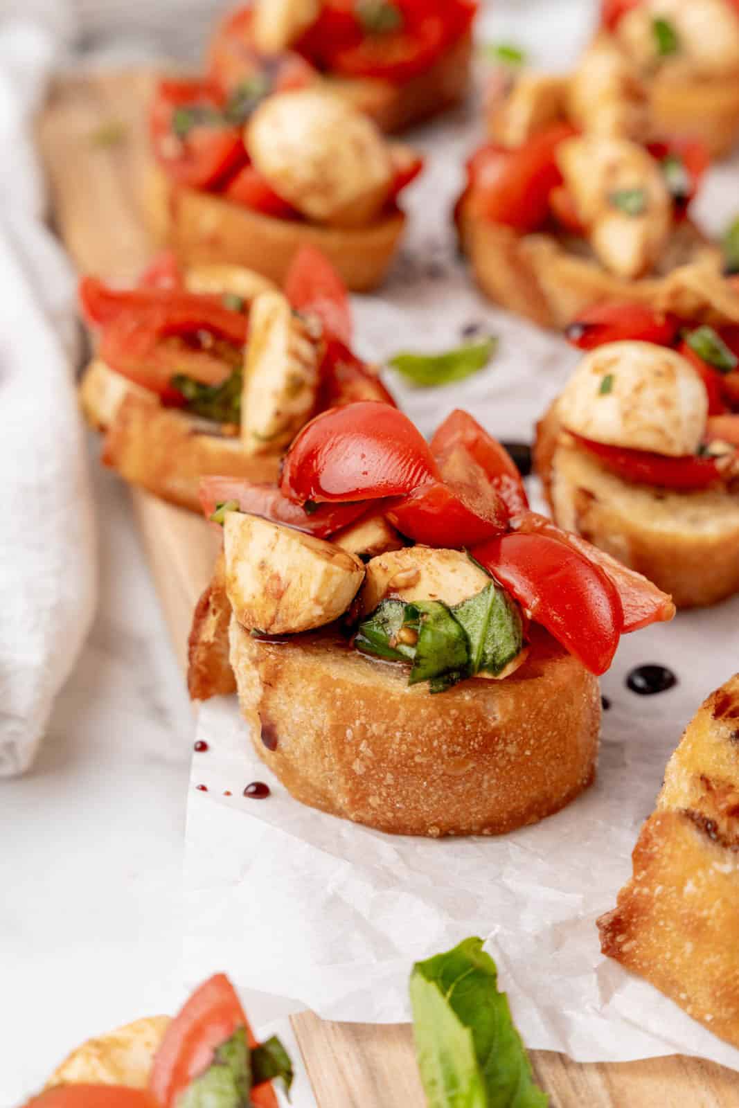 Caprese Bruschetta with Balsamic Glaze (25 Minutes) - Seasoned and Salted