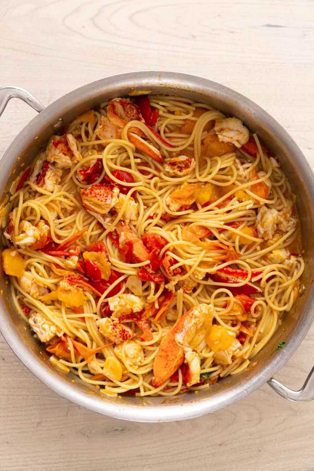 Lobster Spaghetti with Cherry Tomatoes (30 Minute Recipe) - Seasoned ...