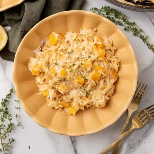 Butternut Squash Orzotto Recipe (Risotto-Style Orzo) - Seasoned and Salted