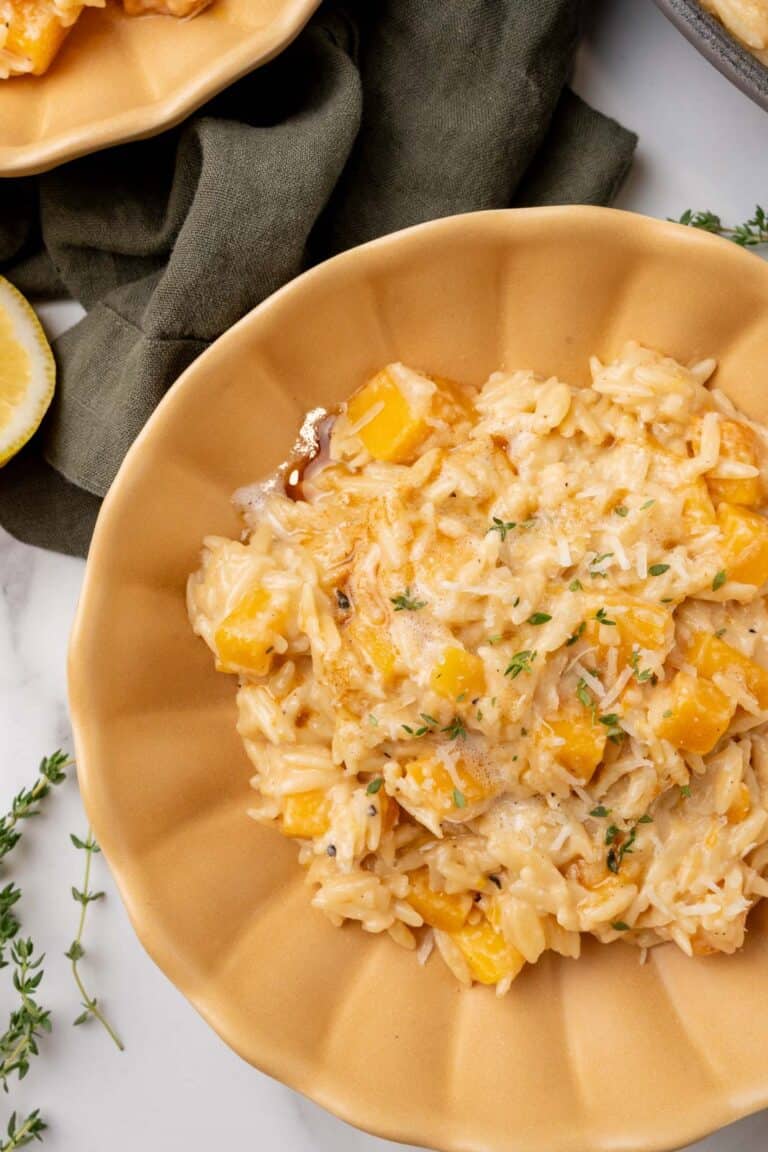 Butternut Squash Orzotto Recipe (Risotto-Style Orzo) - Seasoned and Salted