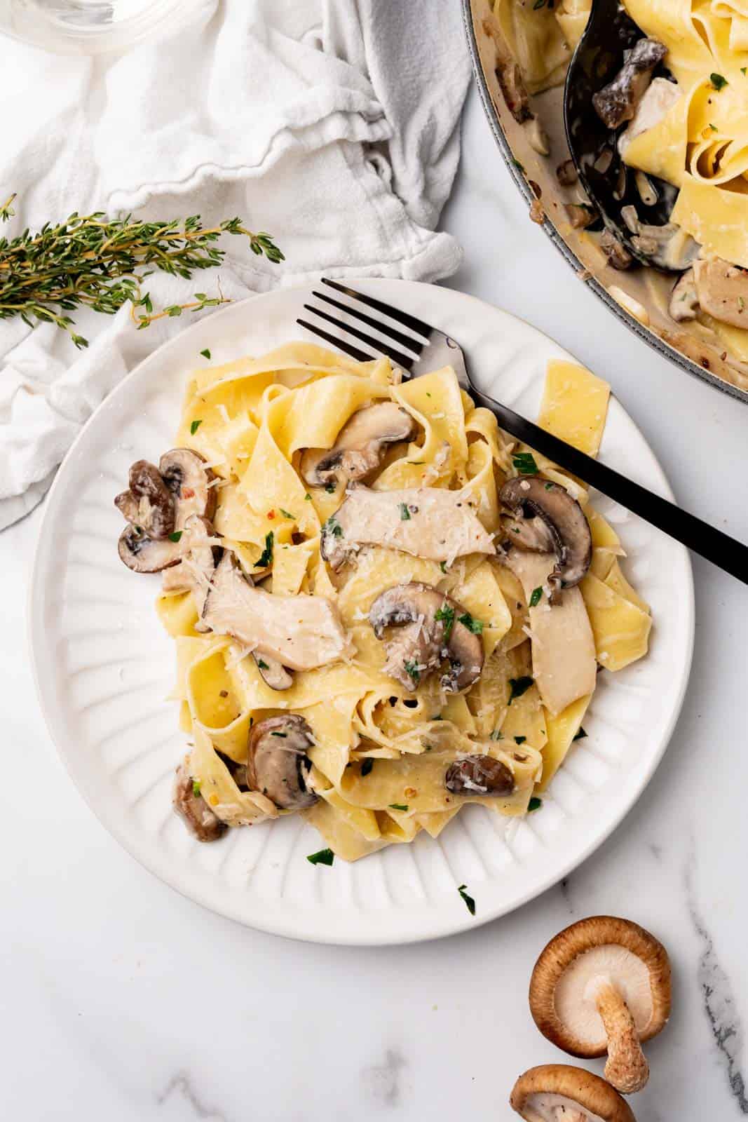 Creamy Pappardelle ai Funghi with Mixed Mushrooms - Seasoned and Salted