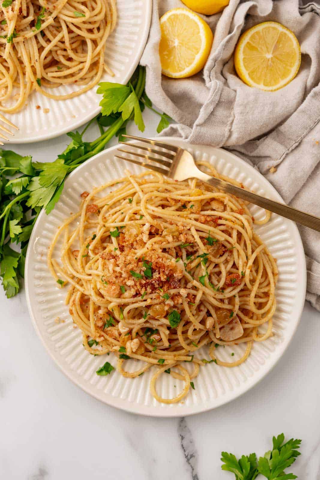 Pasta con Alici (Spaghetti with Anchovy Recipe) - Seasoned and Salted