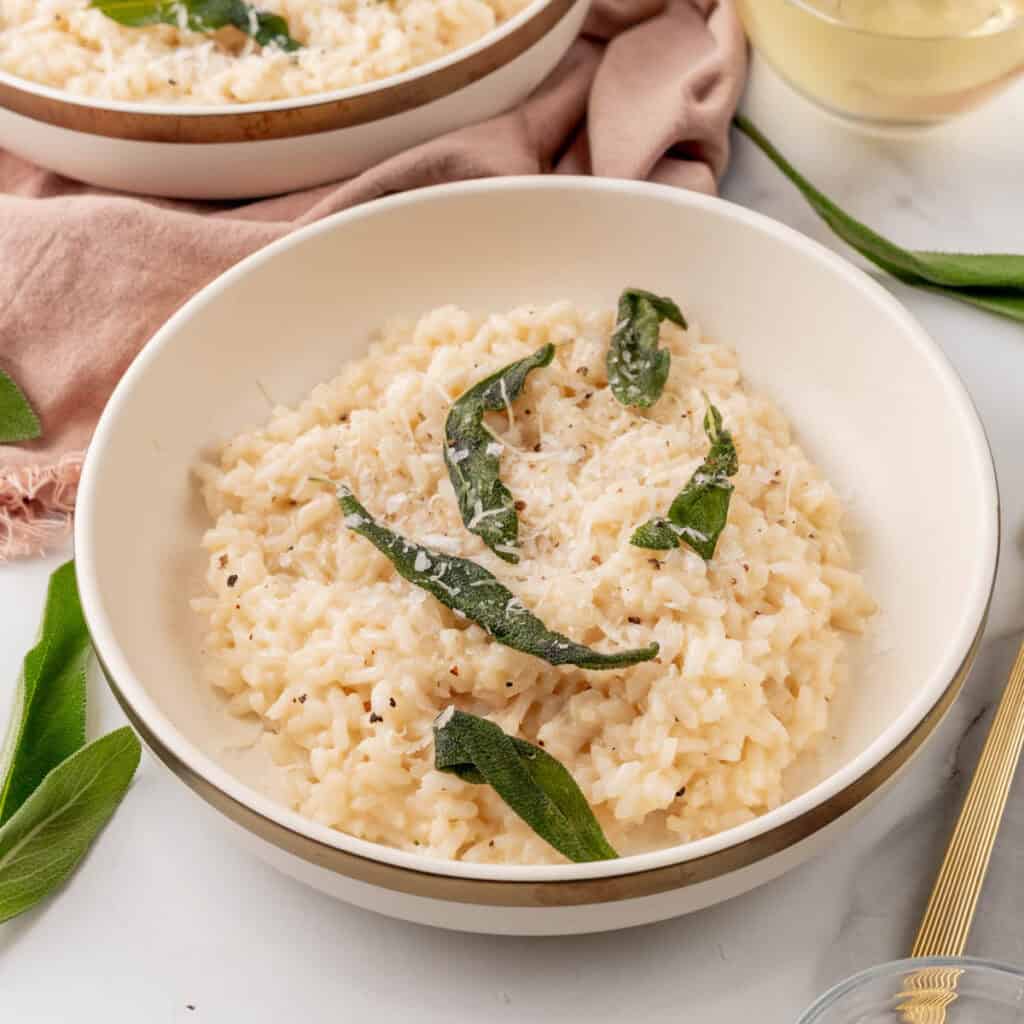 Easy Risotto With Sage Recipe With Brown Butter Seasoned And Salted