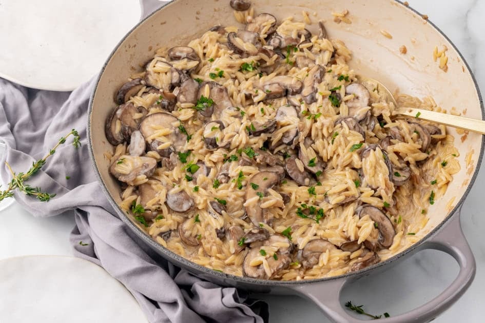 Creamy Mushroom Orzotto (One Pot Risotto-Style Recipe) - Seasoned and ...