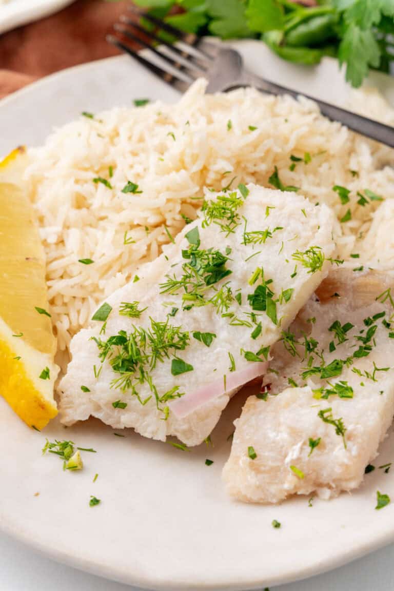 Simple Poached Cod Recipe with Lemon and Herbs - Seasoned and Salted